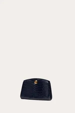 LIFFNER Pushlock Clutch Navy Croc
