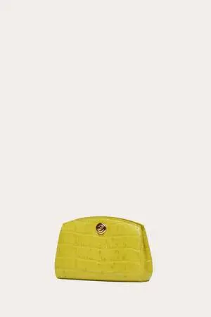 LIFFNER Pushlock Clutch Chartreuse Croc
