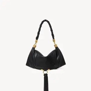 Chloé Small Marcie Foulard Hobo Bag In Soft Leather - Black