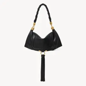Chloé Small Marcie Foulard Hobo Bag In Soft Leather - Black