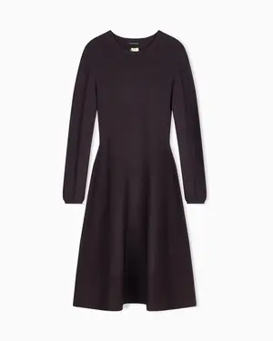 Armani Exchange Regular Fit Dress Knit In Recycled Viscose And Nylon - Brown