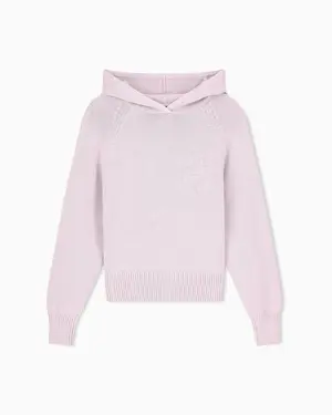 Armani Exchange Regular Fit Pullover In Knitted Cotton - Pink