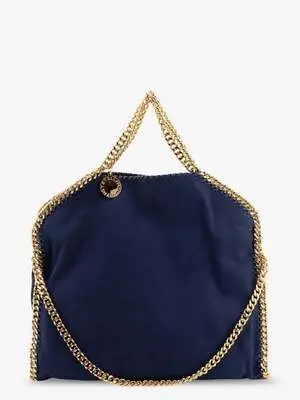 Stella McCartney Falabella Alter Suede Shoulder Bag With Metal Profiles Blue