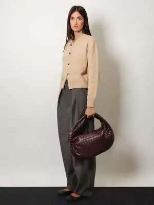 Bottega Veneta Jodie Handbag With Intrecciato Motif - Red