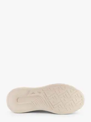 Fendi Force Leather Sneakers With Jacquard Ff Fabric Inserts
