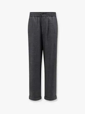 Giorgio Armani Over Virgin Wool And Cashmere Trousers - Grey