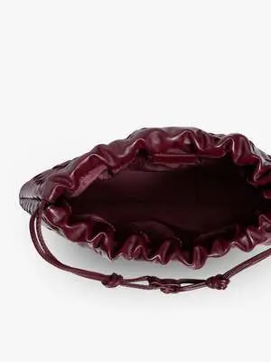 Bottega Veneta Medium Dustbag Leather Clutch Bag With Woven Effect - Red