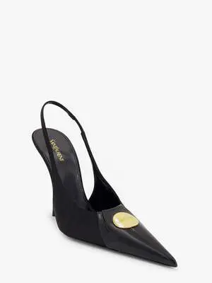 Saint Laurent Patent Leather Pumps With Logo Tag - Black