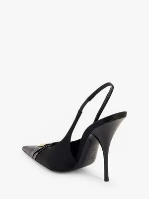Saint Laurent Patent Leather Pumps With Logo Tag - Black