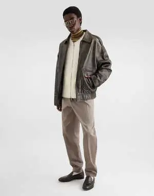 Dolce & Gabbana Bull Leather Jacket Coats And Jackets Brown