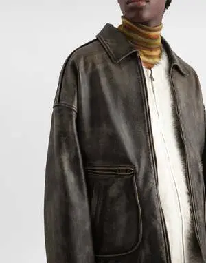 Dolce & Gabbana Bull Leather Jacket Coats And Jackets Brown