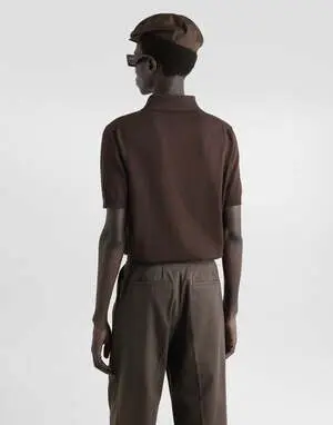 Dolce & Gabbana Short-sleeved Cotton Polo-shirt Sweaters And Cardigans - Brown