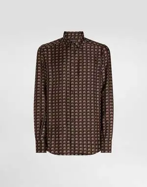 Dolce & Gabbana Ed Silk Twill Martini Shirt Shirts - Print