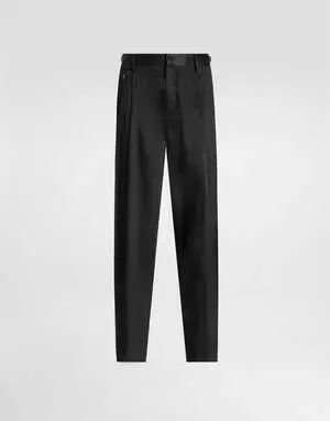 Dolce & Gabbana Cotton Gabardine Trousers - Black