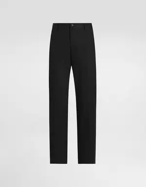 Dolce & Gabbana Cotton Gabardine Trousers - Black