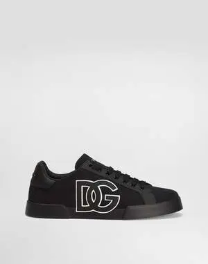 Dolce & Gabbana Portofino Light Canvas And Calfskin Sneakers - Black