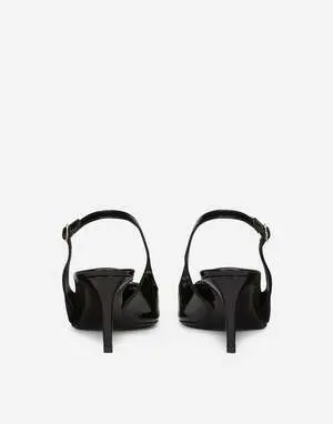 Dolce & Gabbana Polished Calfskin Slingback Pumps - Black