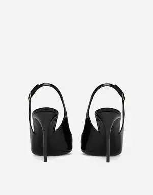 Dolce & Gabbana Polished Calfskin Slingback Pumps - Black
