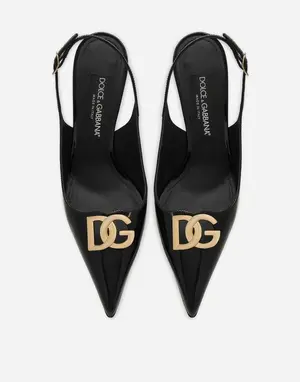 Dolce & Gabbana Polished Calfskin Slingback Pumps - Black
