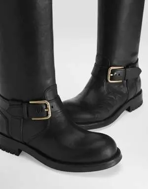 Dolce & Gabbana Calfskin Biker Boots Boots And Booties