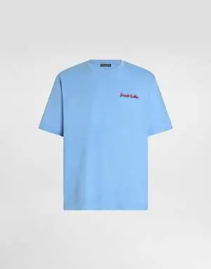 Dolce & Gabbana Cotton T-shirt With Logo - Man T-shirts And Polos 52 Azure