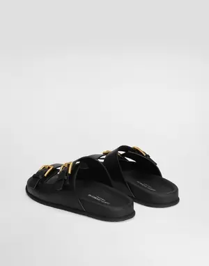 Dolce & Gabbana Calfskin Sliders - Black
