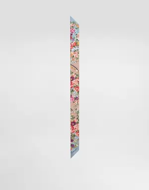 Dolce & Gabbana Small Flower Bouquets-print Silk Twill Bandeau 6x100 - Scarves And Silks Onesize Multicolor