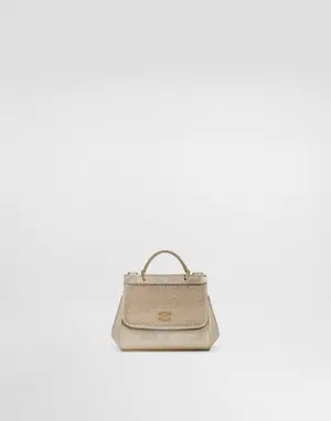 Dolce & Gabbana Sicily Calfskin Handbag With Rhinestones Accessories - Multicolor