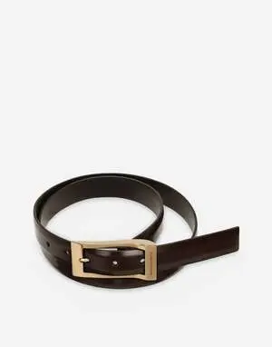 Dolce & Gabbana Brushed Calfskin Belt - Brown