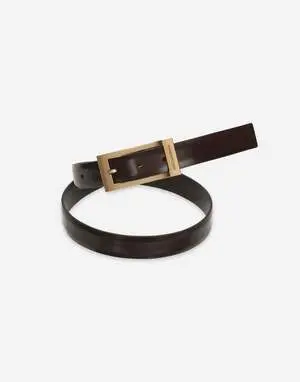 Dolce & Gabbana Brushed Calfskin Belt - Brown