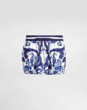 Dolce & Gabbana Dg Exclusive Majolica- Poplin Shorts Pants And Shorts - Print