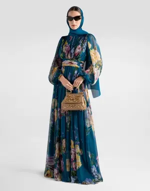 Dolce & Gabbana Peony-print Chiffon Dress Collection