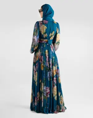 Dolce & Gabbana Peony-print Chiffon Dress Collection