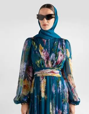 Dolce & Gabbana Peony-print Chiffon Dress Collection