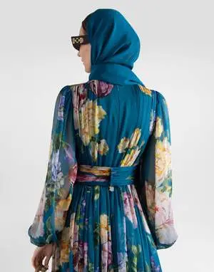 Dolce & Gabbana Peony-print Chiffon Dress Collection