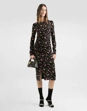 Dolce & Gabbana Small Floral-print Charmeuse Dress Dresses