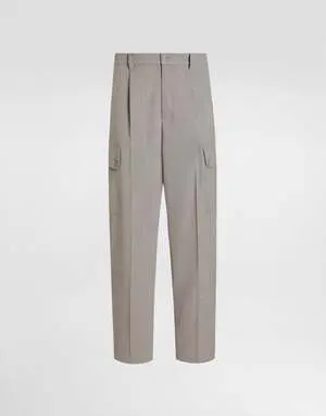 Dolce & Gabbana Wool Canvas Trousers Pants And Shorts Beige - Multicolor