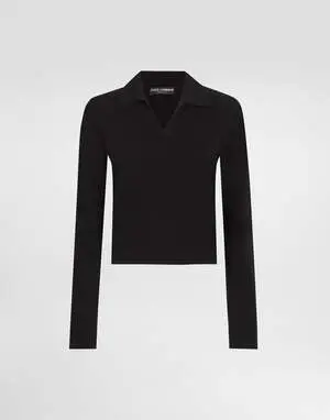 Dolce & Gabbana Cashmere Polo Pullover Sweaters And Cardigans - Black
