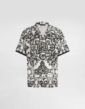 Dolce & Gabbana Majolica-print Hawaii Crochet Lace Shirt Shirts - Multicolor