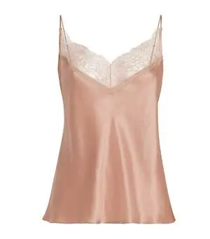 Carine Gilson Silk Cérès Lace Camisole - Nude