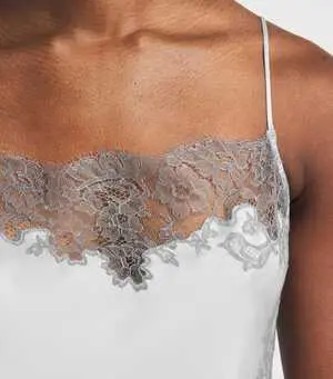 Carine Gilson Silk Lace Short Nightdress