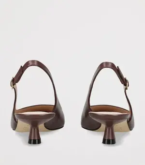 STUART WEITZMAN Leather Sculpt Slingback Pumps 35