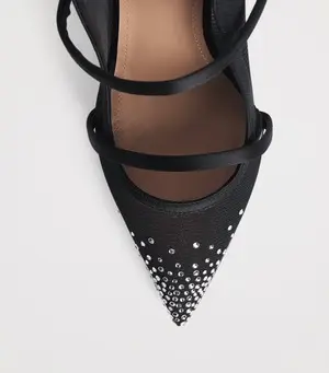 MALONE SOULIERS Embellished Mesh Maureen Heeled Mules 85