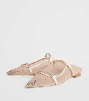MALONE SOULIERS Embellished Mesh Maureen Mules