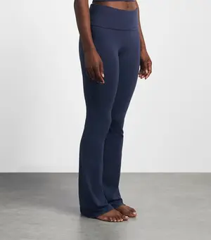 SKIMS Cotton Jersey Foldover Trousers - Navy