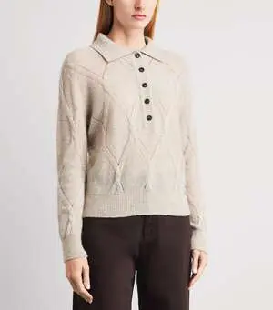 Kiton Cashmere-silk Pointelle-knit Polo Shirt