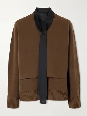 Sacai Scarf-detailed Wool Cardigan