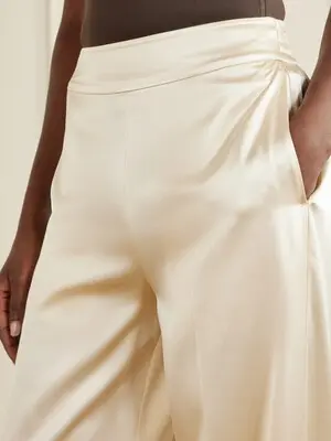 JOSEPH Dijon Silk-satin Mid-rise Straight-leg Pants