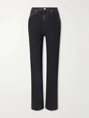 Loulou De Saison Jude Organic Mid-rise Straight-leg Jeans - Gray