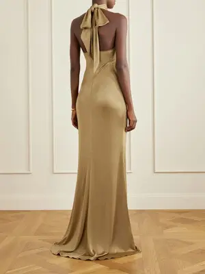 Ralph Lauren Kelsie Metallic Jersey Gown